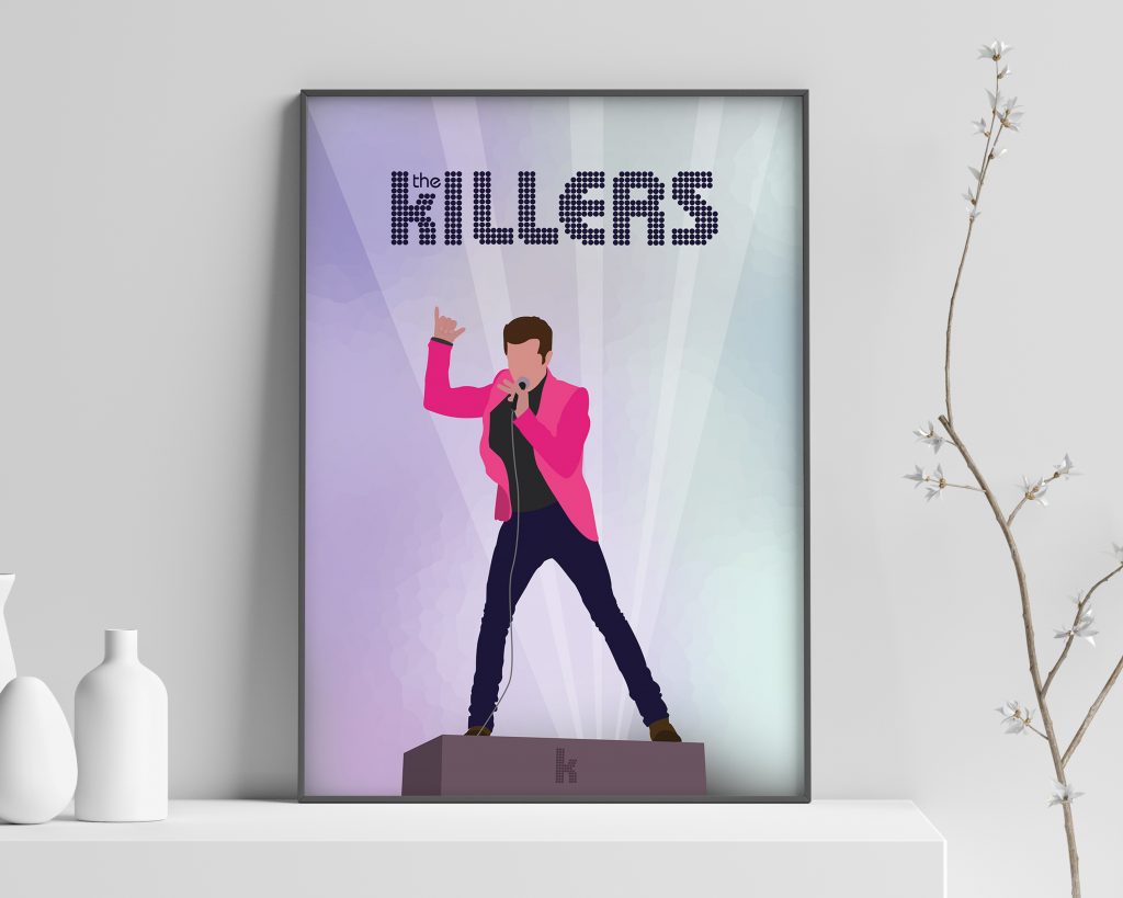 The Killers Band Poster - Brandon Flowers in Pink – Snippy Cow